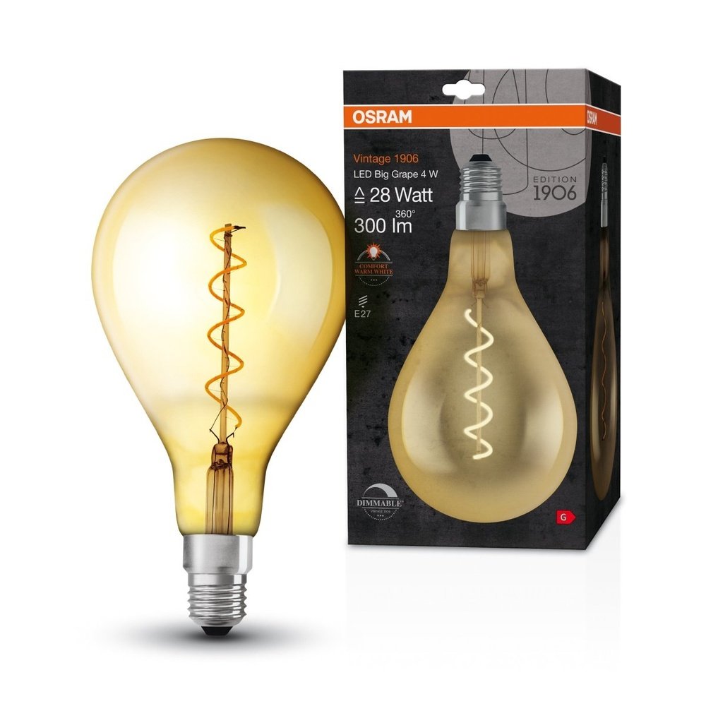 Spirálovitá Led žárovka E27 4 W Vintage E Shop Ledvance